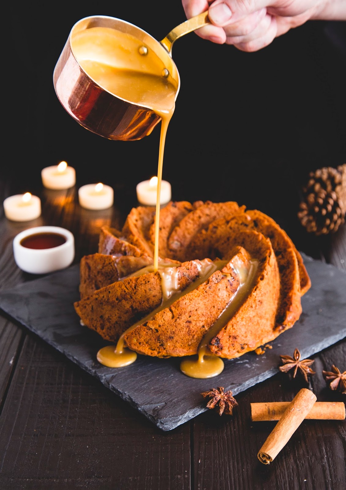 Christmas Maple Pudding, Maple Butterscotch Sauce - Claire Justine