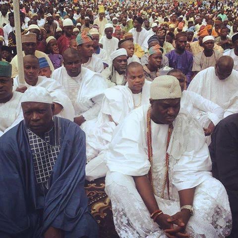 Photo: Ooni of Ife joins Muslims in Ife for prayers at Eid prayer ground