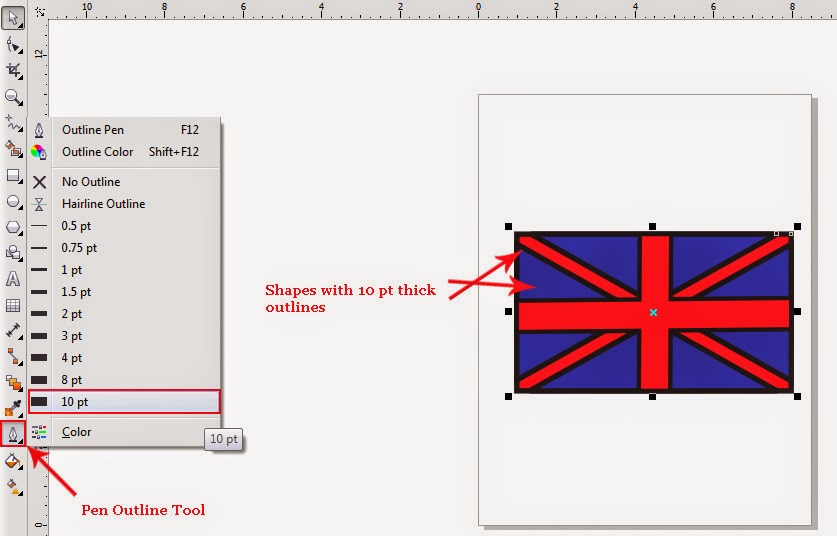 How to draw British flag using CorelDraw X6? ~ Infotech-Easy