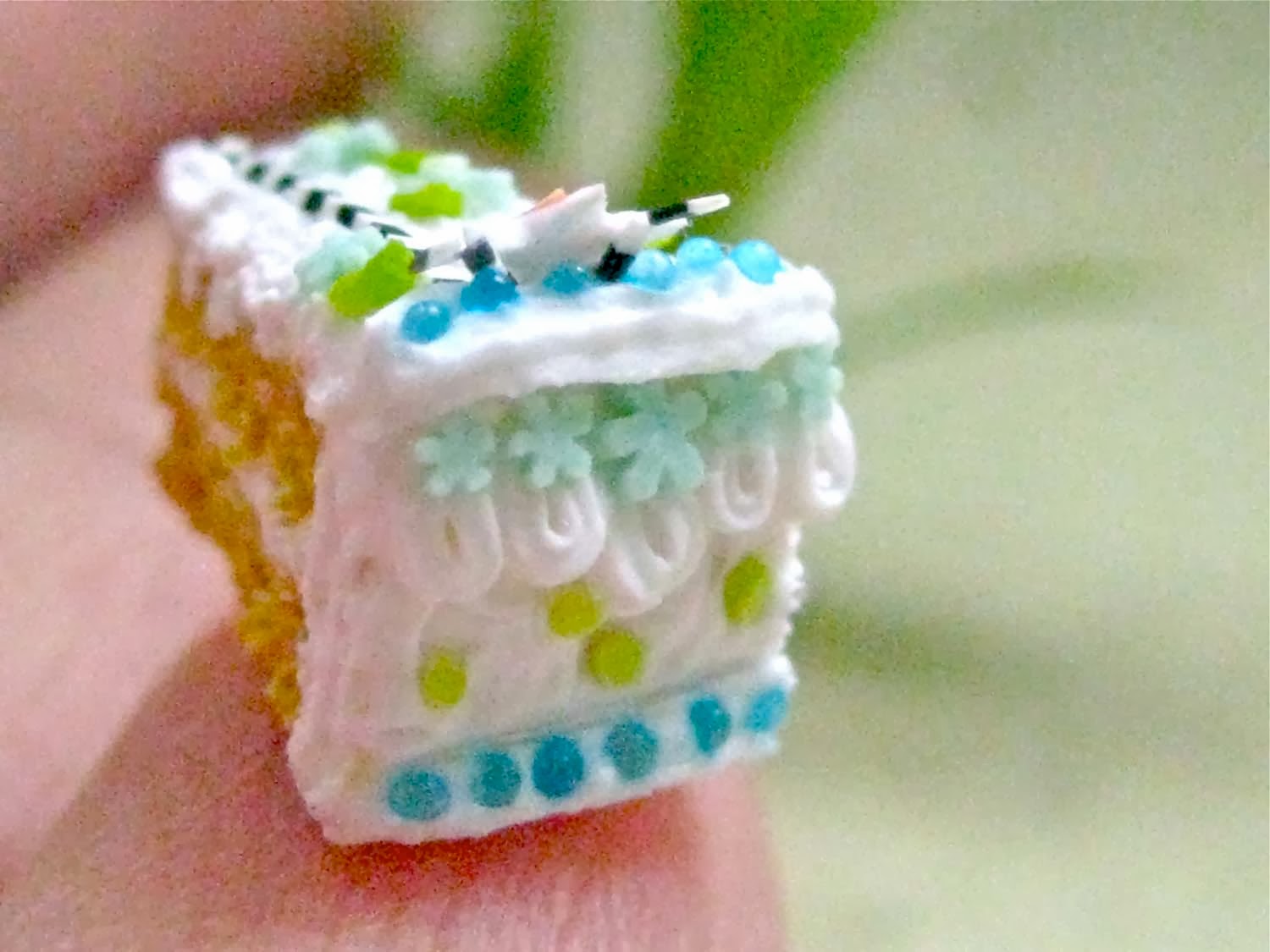 Inventive Soul Tiny Miniature Slice Of Birthday Cake 1 4 Inch Wide X
