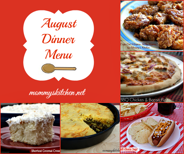 August Menu - Menu Plan Monthly — Mommy's Kitchen