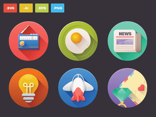 Pack de Iconos vectorizados Flat | Free Flat Vector Icons (SVG, AI, EPS ...