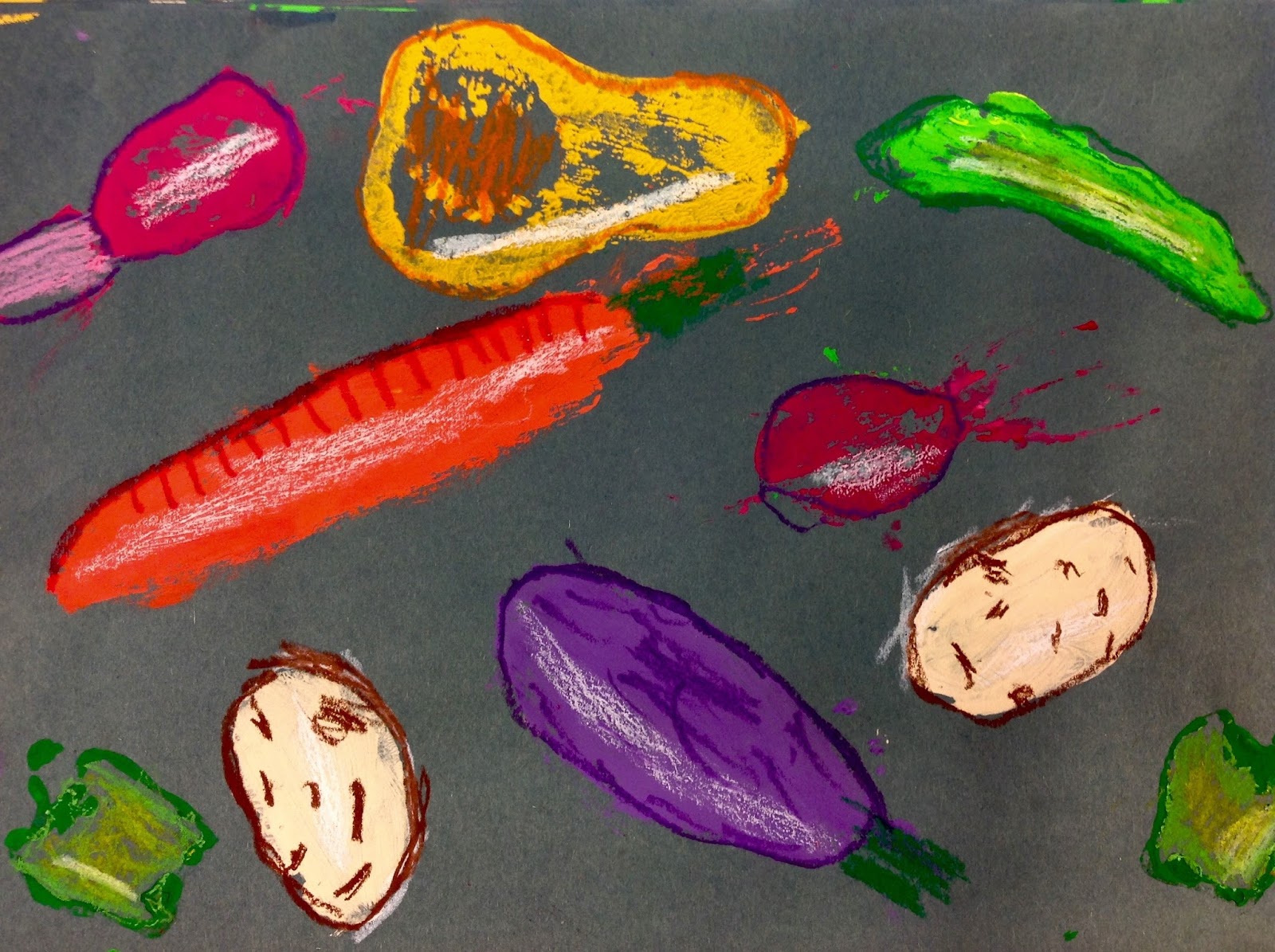 Ms. Klemp's Art Class: Second Grade Vegetable Prints Enhanced with Oil ...