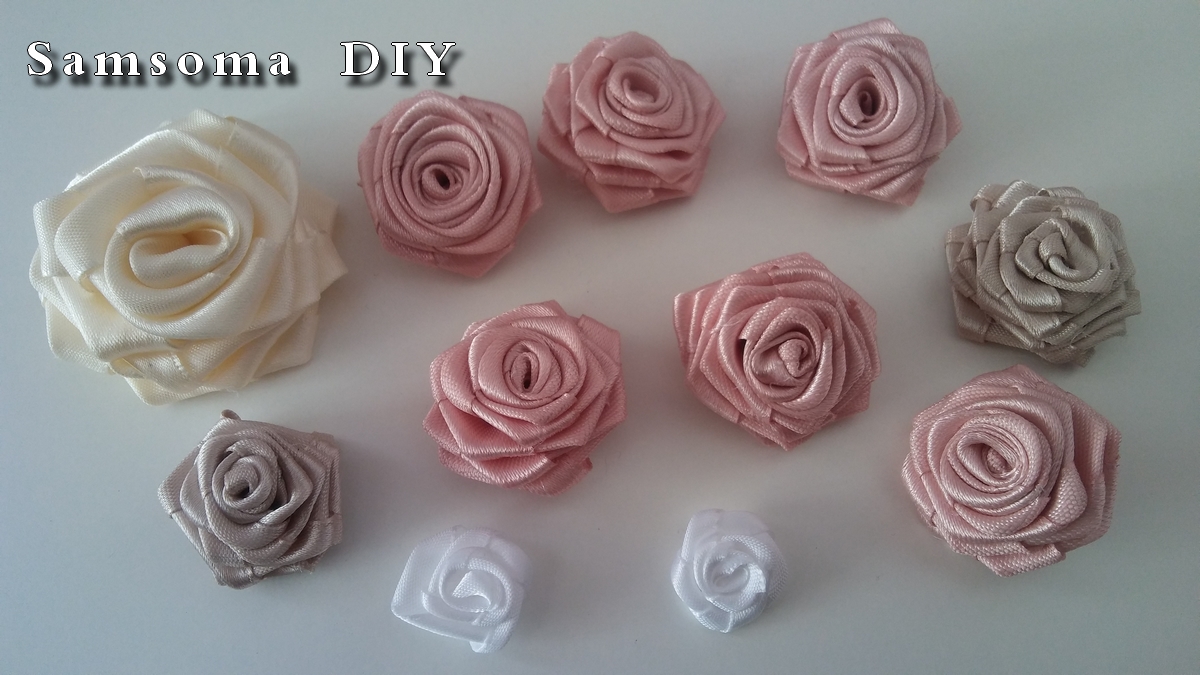 طريقة عمل ورود من شريط الساتان Diy How To Make Flowers From Satin