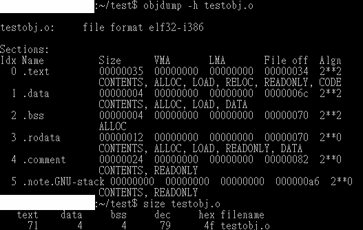 linux與嵌入系統: 用objdump指令觀察ELF檔案