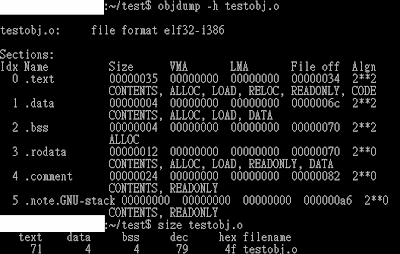 linux與嵌入系統: 用objdump指令觀察ELF檔案