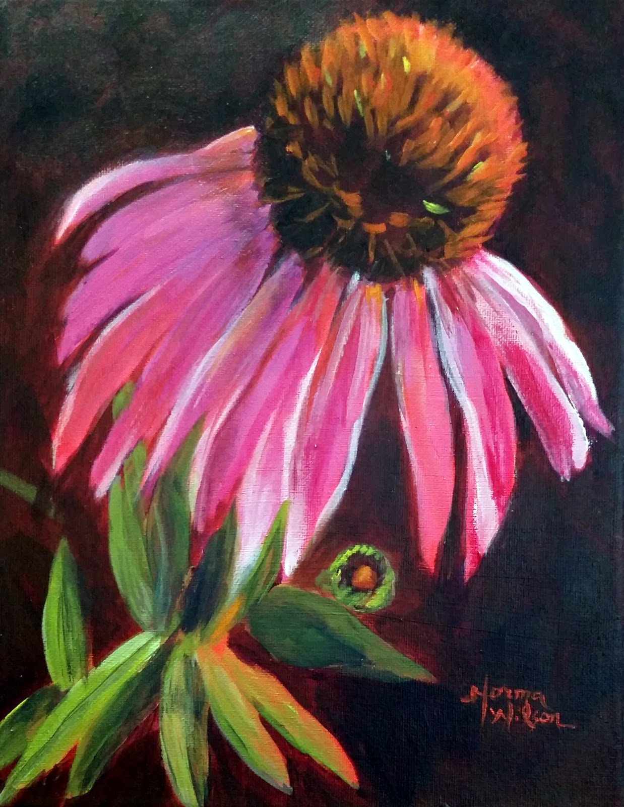 Norma Wilson Art: Norma Wilson Original Acrylic Oil Coneflower ...