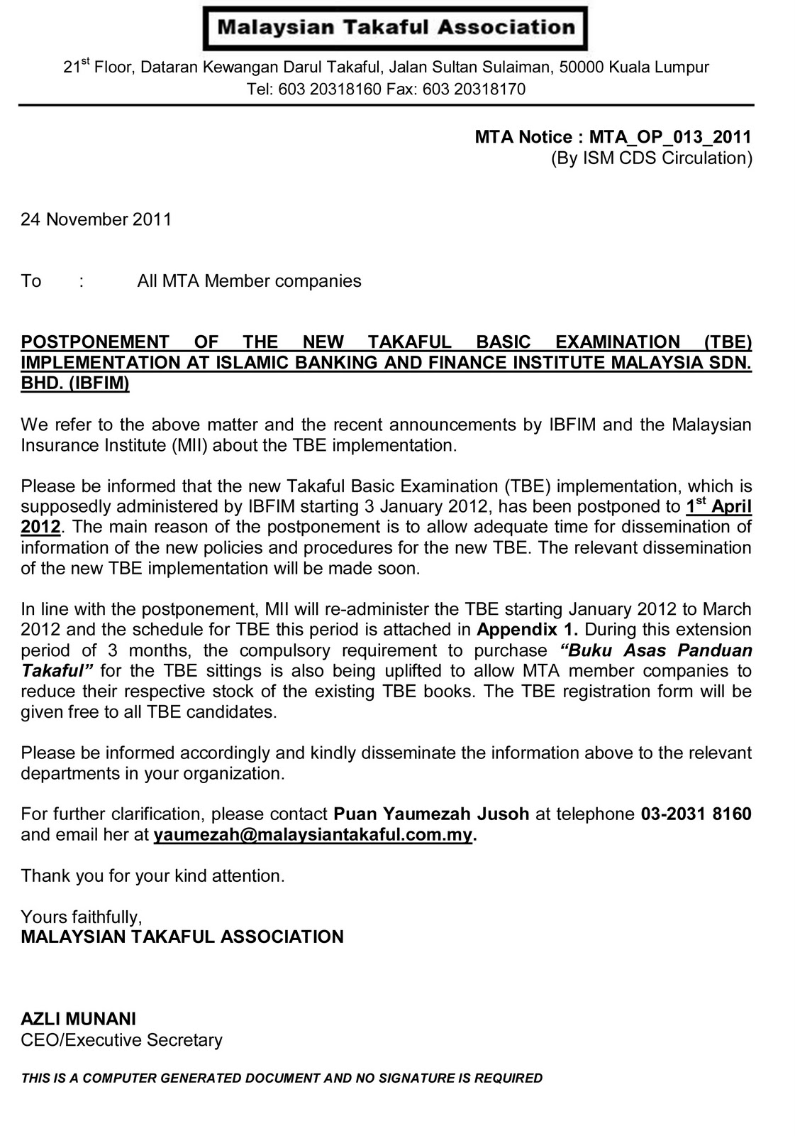 MAA Takaful Berhad - Agensi Ikhwan: Takaful Basic Examination (TBE) to ...