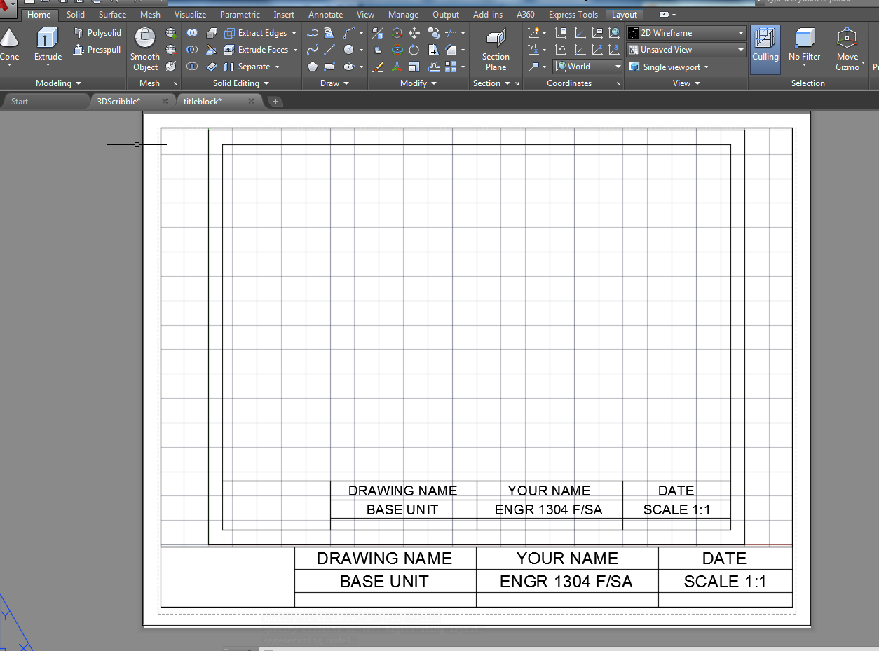 ENGR 1304: Title Block