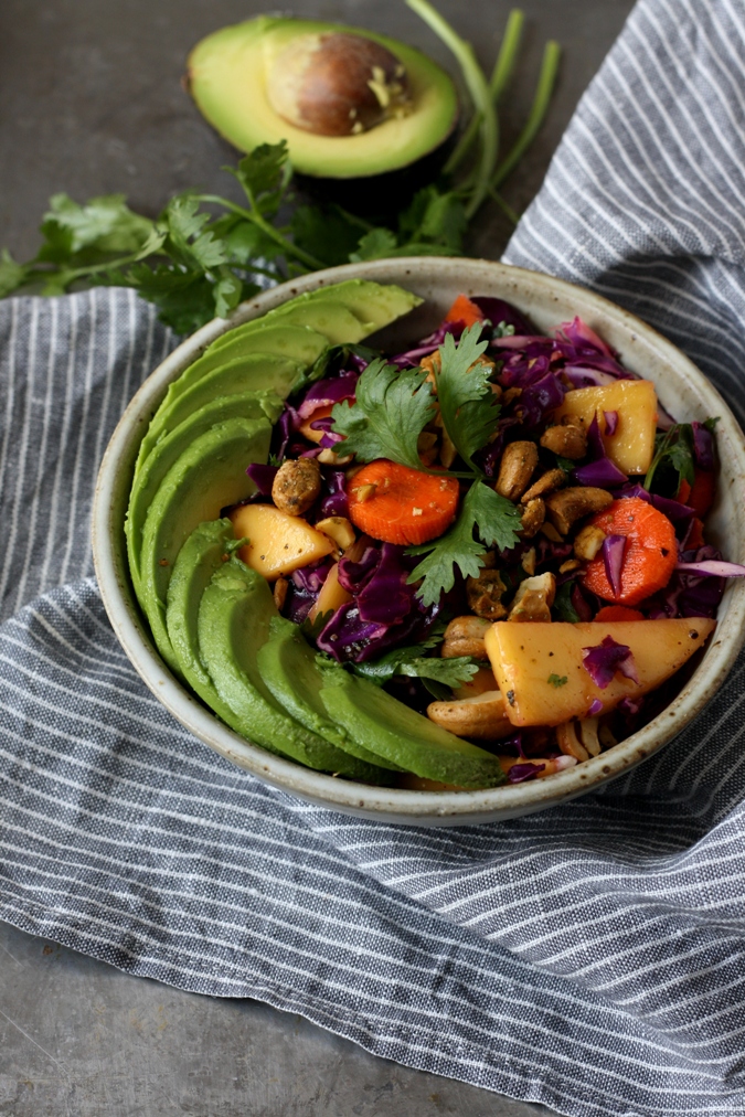 Mango & Tomato: Vegan & Raw Red Cabbage Tropical Slaw Recipe: Meatless ...