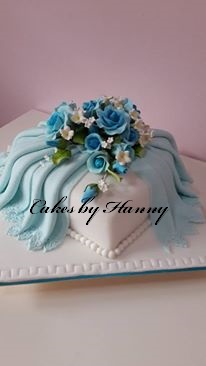 Cakes by Hanny: Blue Heart Shaped Cake - Wedding Cake