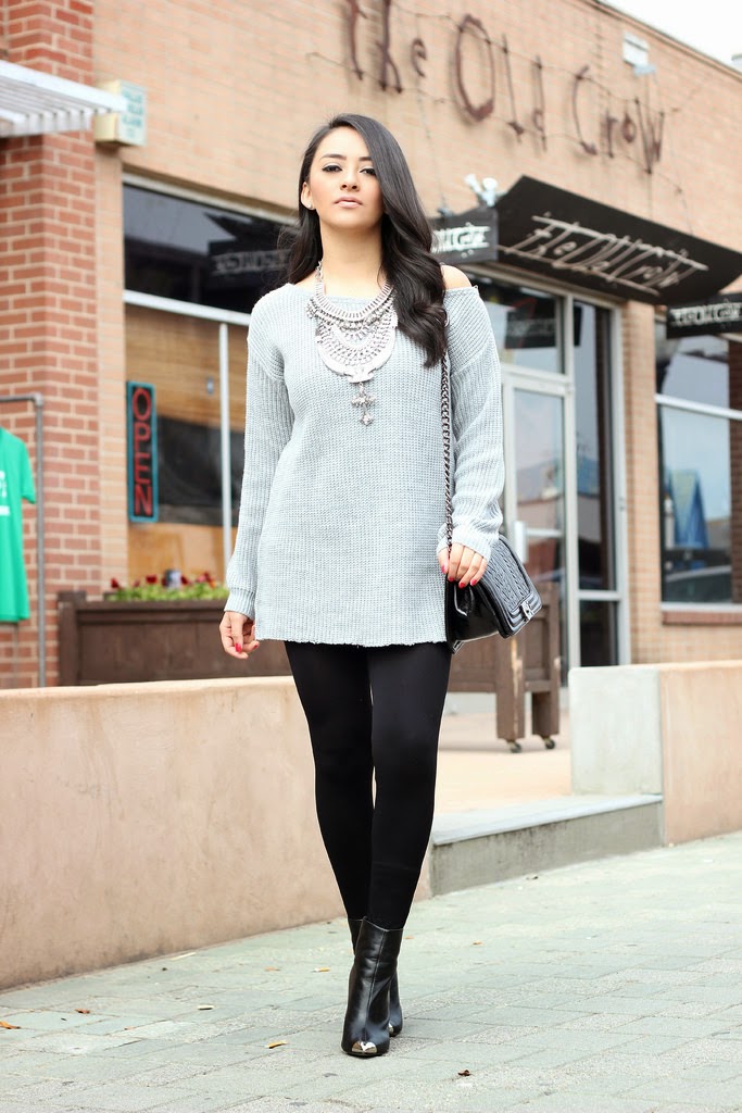 Grey knitted sweater
