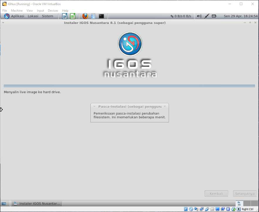Instal Linux IGOS Nusantara Menggunakan Virtual Box