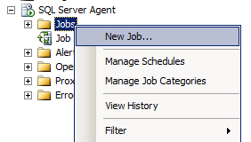 In the new job creation screen, give the name of the Job, select Owner ...