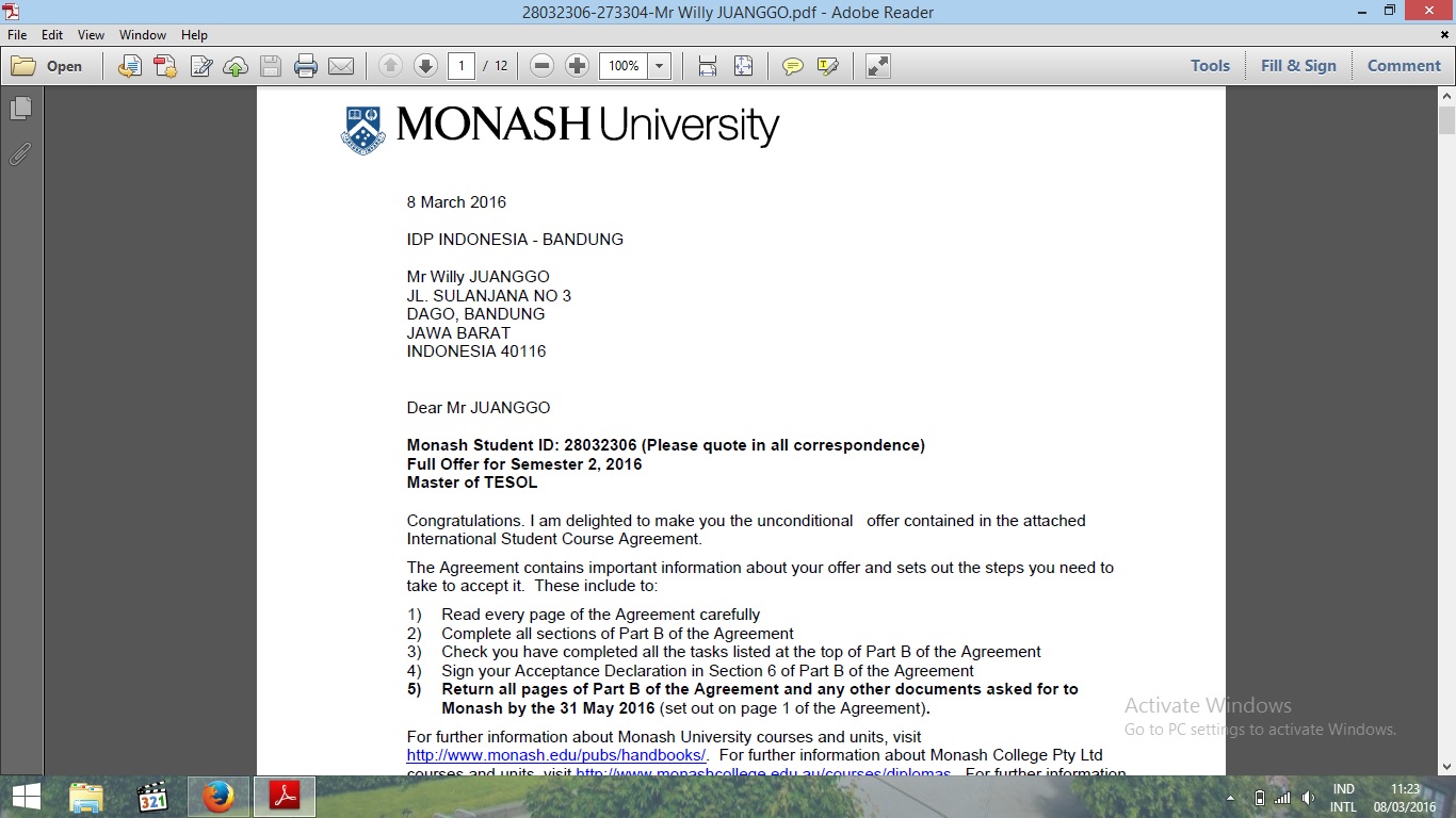 Berburu Offer Letter dari Kampus Aussie dan UK - Just for Sharing