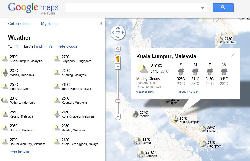 New Weather in Google Maps!
