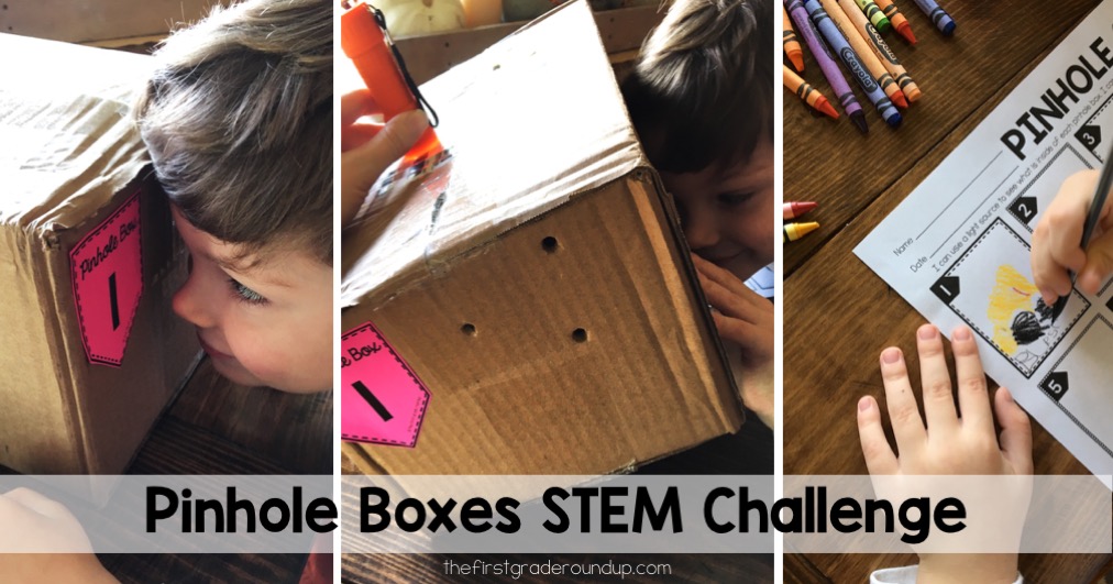 pinhole light box STEM challenge for first grade - The First Grade Roundup