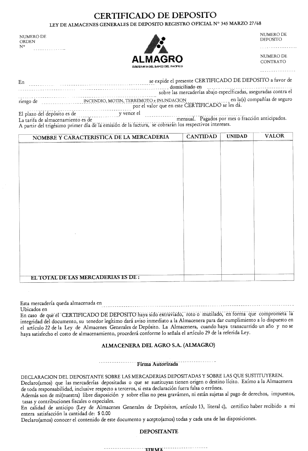 Certificado De Deposito Ejemplo Mexico Certificado De Deposito Ejemplo Mexico