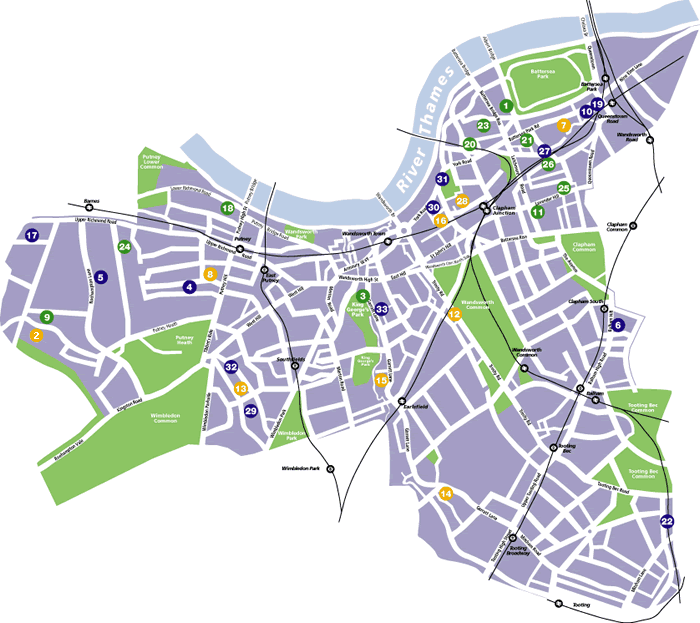 Wandsworth Map Region Political | Map of London Political Regional