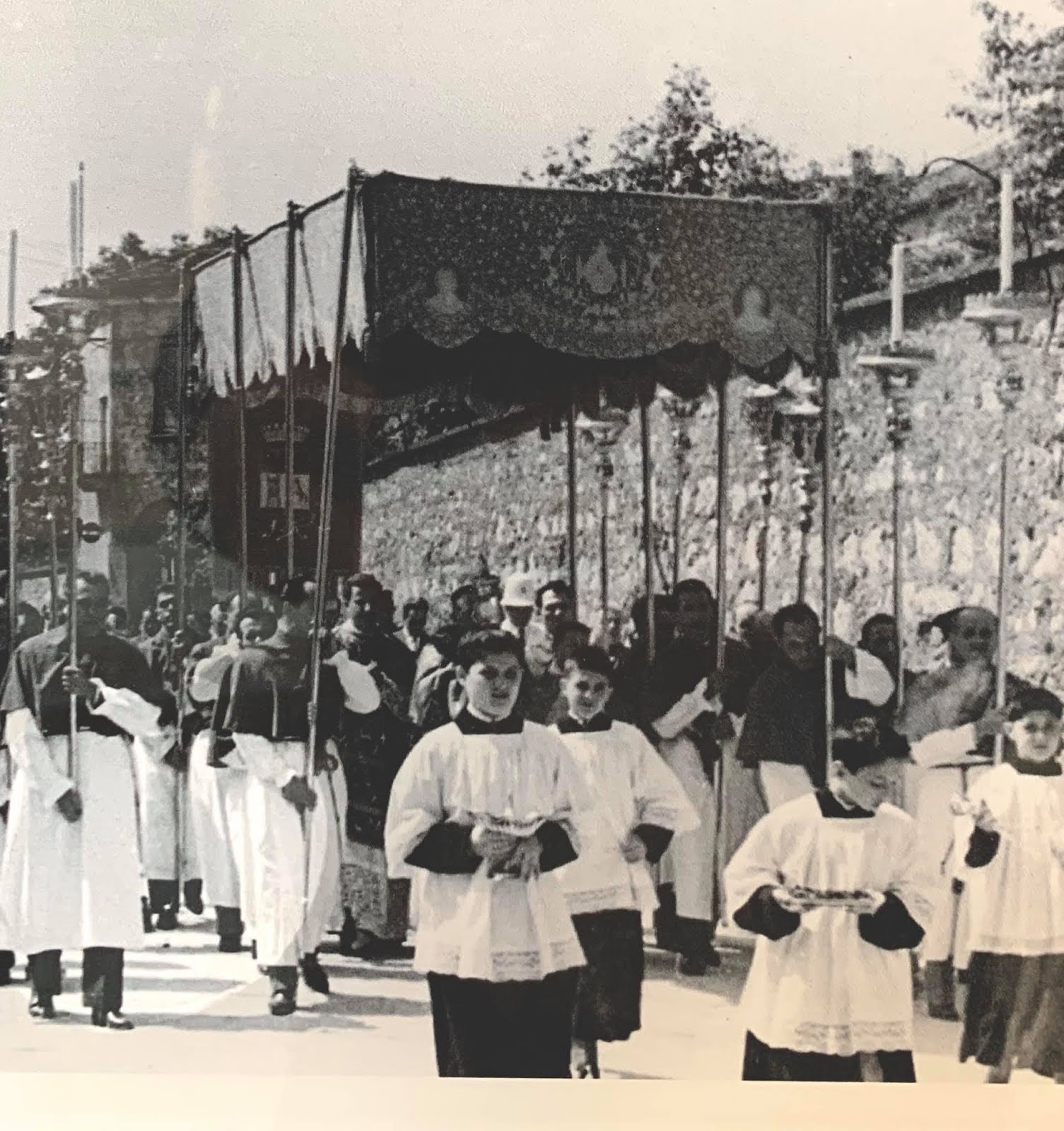 Lace Processional Canopy in Cantù, Italy ~ Liturgical Arts Journal