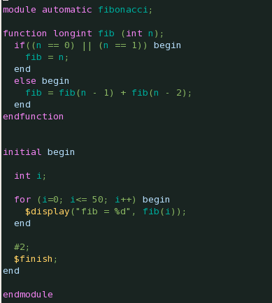 Analytical Verification: Fibonacci series using SystemVerilog