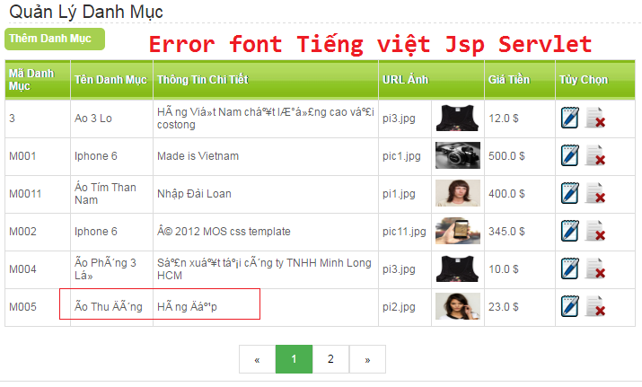 Lỗi Font Tiếng Việt Jsp Servlet Cách Khắc Phục Charsetutf 8 ~ Thế Giới Giải Mã