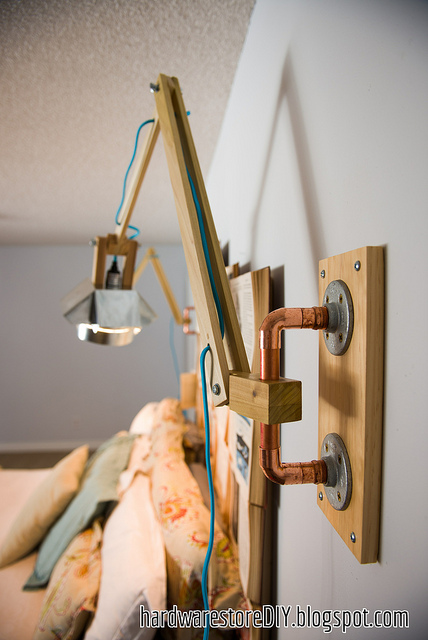 HardwarestoreDIY: DIY bedside lamps and book headboard - 2 for 1