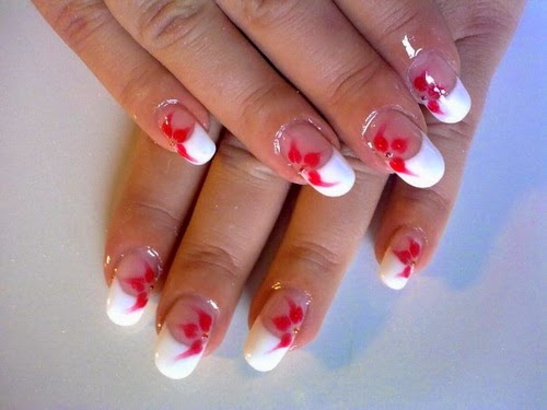 Red Flower Nail Arthttp://nails-side.blogspot.com/