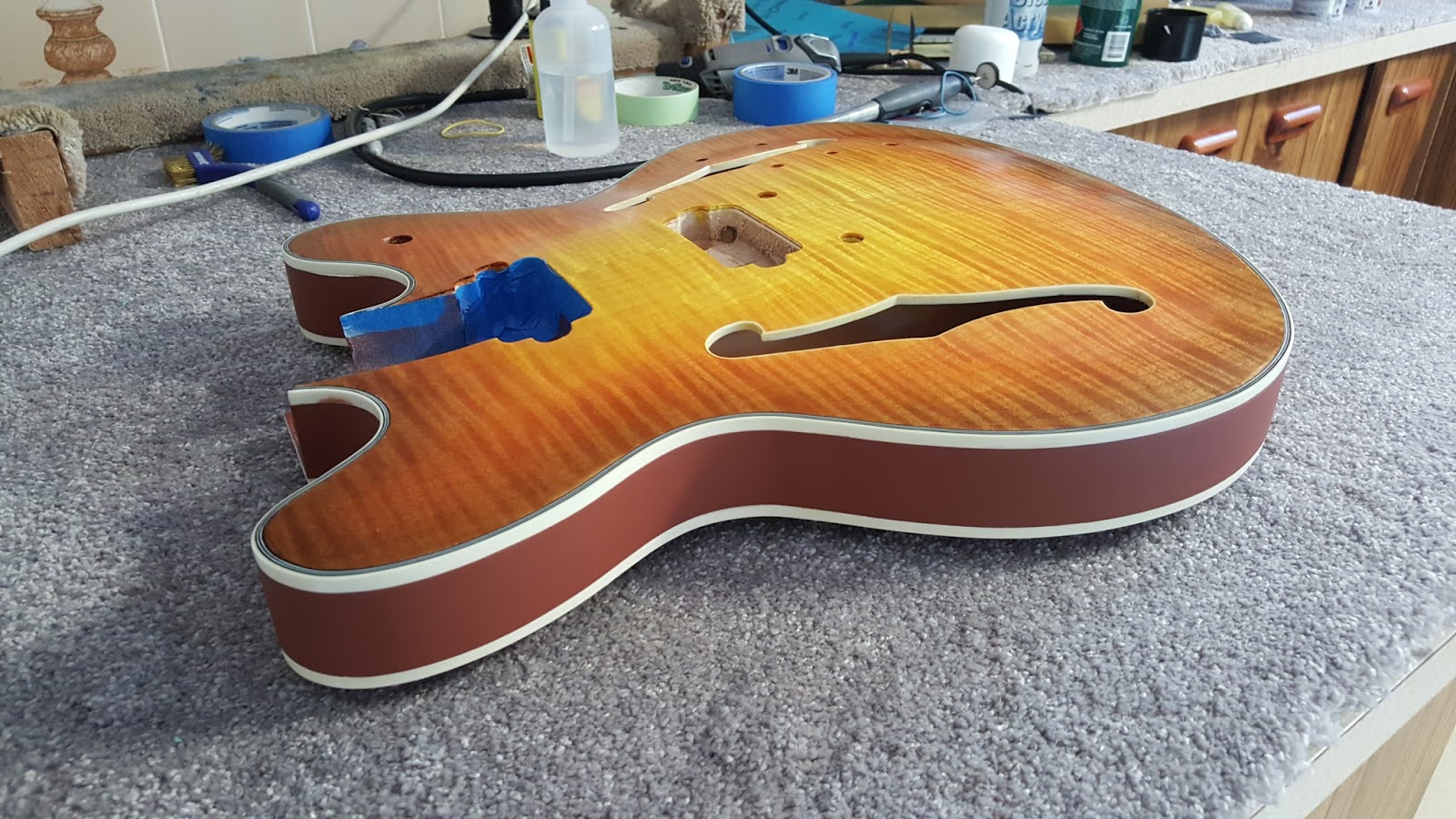 Guitar Kit Builder: Flamed Starcaster: Side Finish