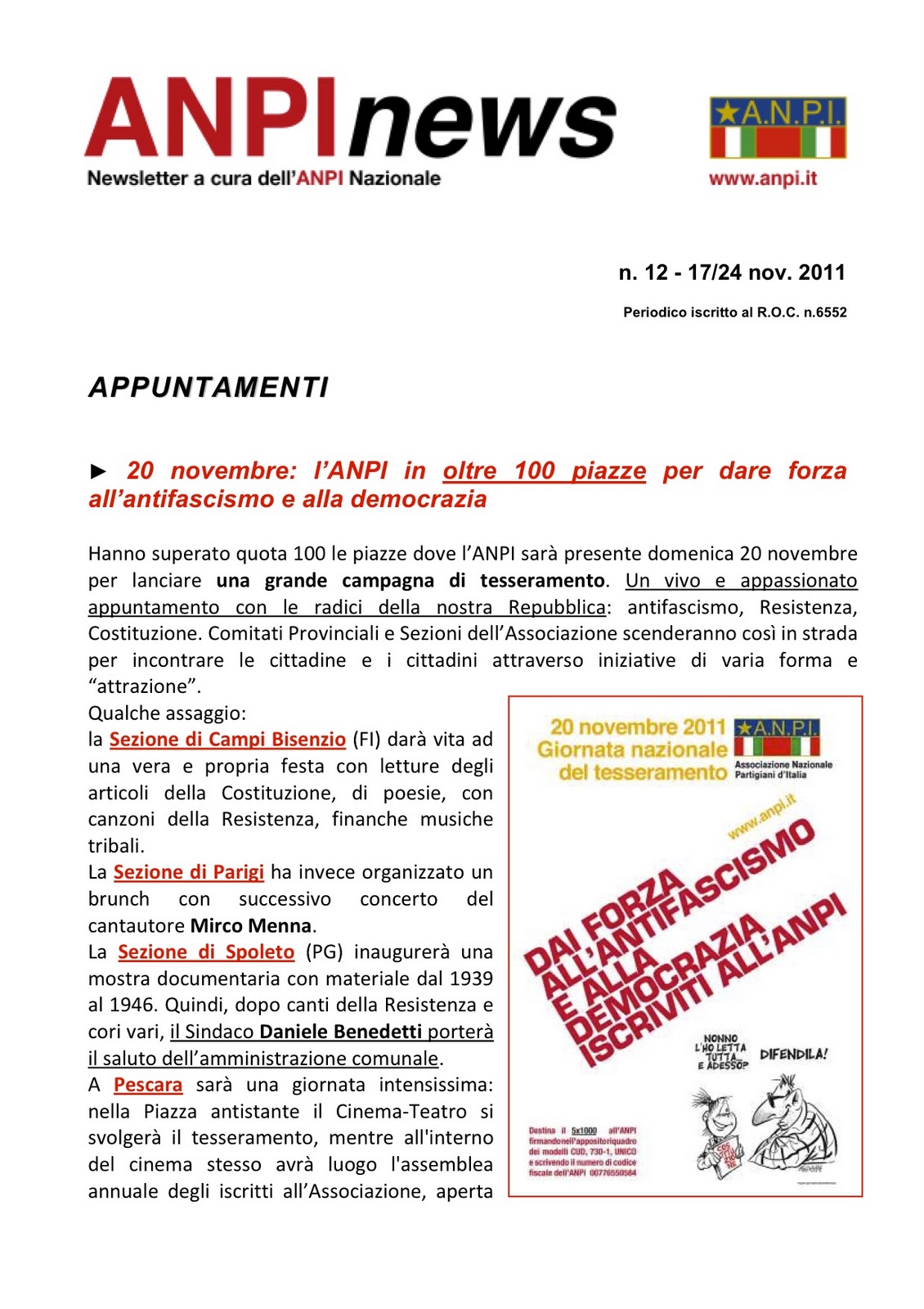 ANPI Barona. Milano.: novembre 2011