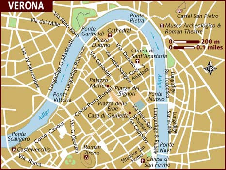 Mappa della Città di Provincia Regionale Italia: Mappa Regione Verona