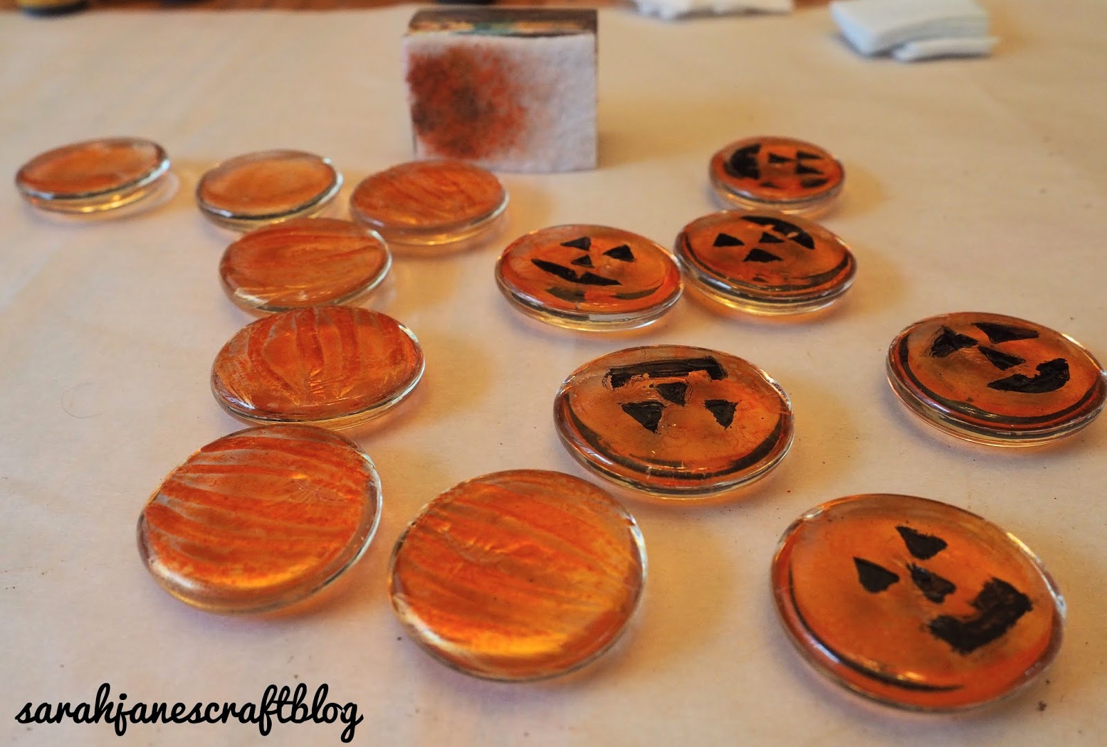 Alcohol Ink Pumpkin Gems