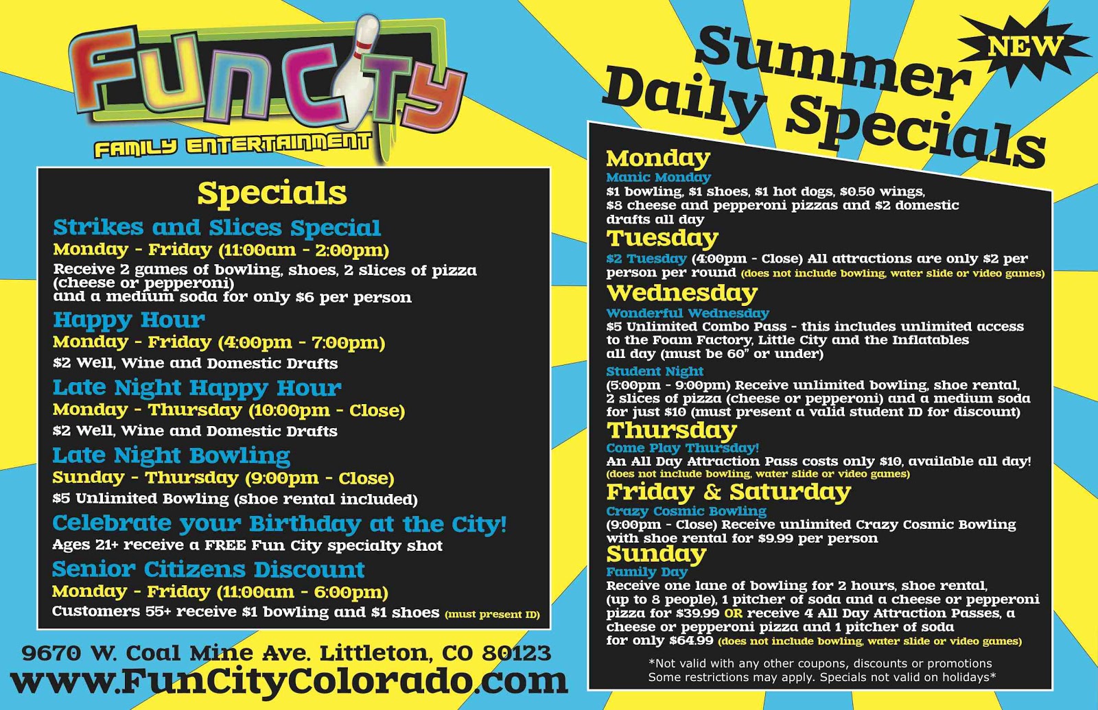 Fun City Colorado: New Summer Specials at Fun City