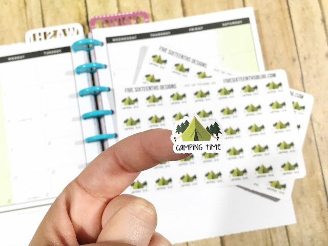 five sixteenths blog: Free Sticker Friday // Camping Time Stickers