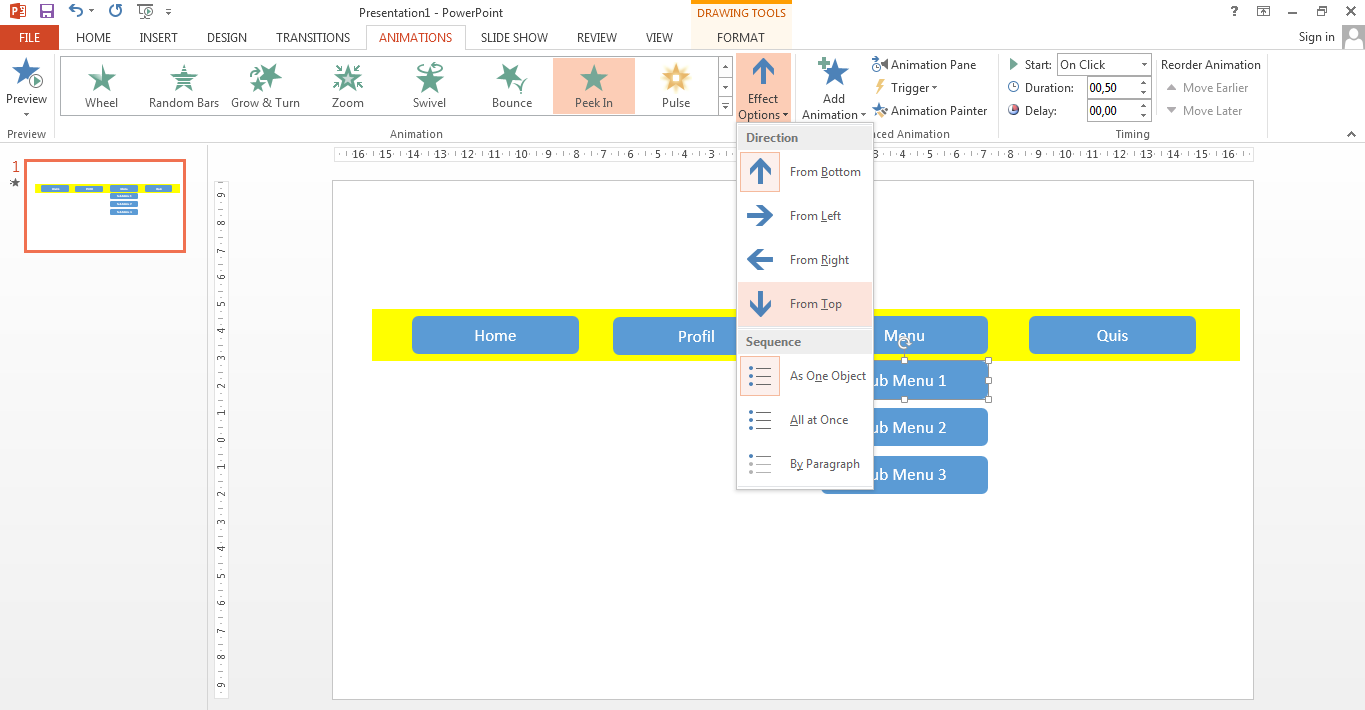 Cara Membuat Menu Drop DOwn Pada Power Point 2013 ~ Mari Belajar Hal ...