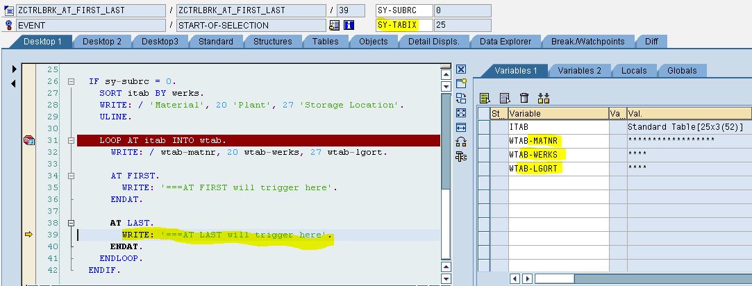 SAP ABAP 4 Tutorial: Control Break - AT FIRST and AT LAST