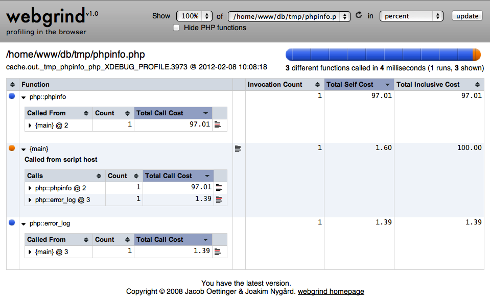 【系統】Webgrind : Xdebug Profiling Web Frontend in PHP | Ching Wei