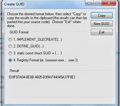 Adding GUID generator to Visual Studio 2010 Tools