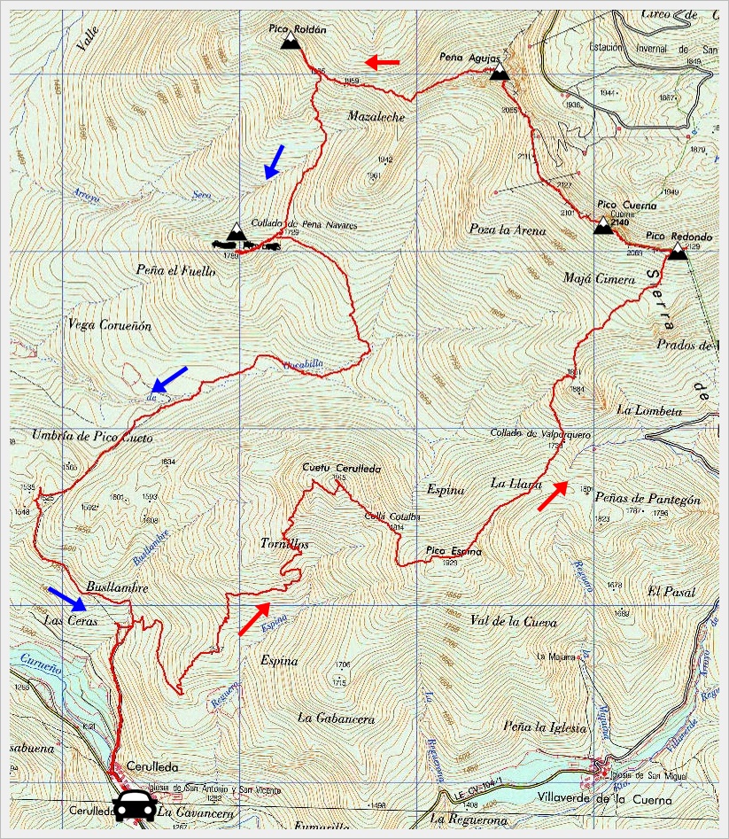 Pindio, pindio: Cerulleda-El Cueto-Pico la Llana (Espina)-Cuerna-Agujas