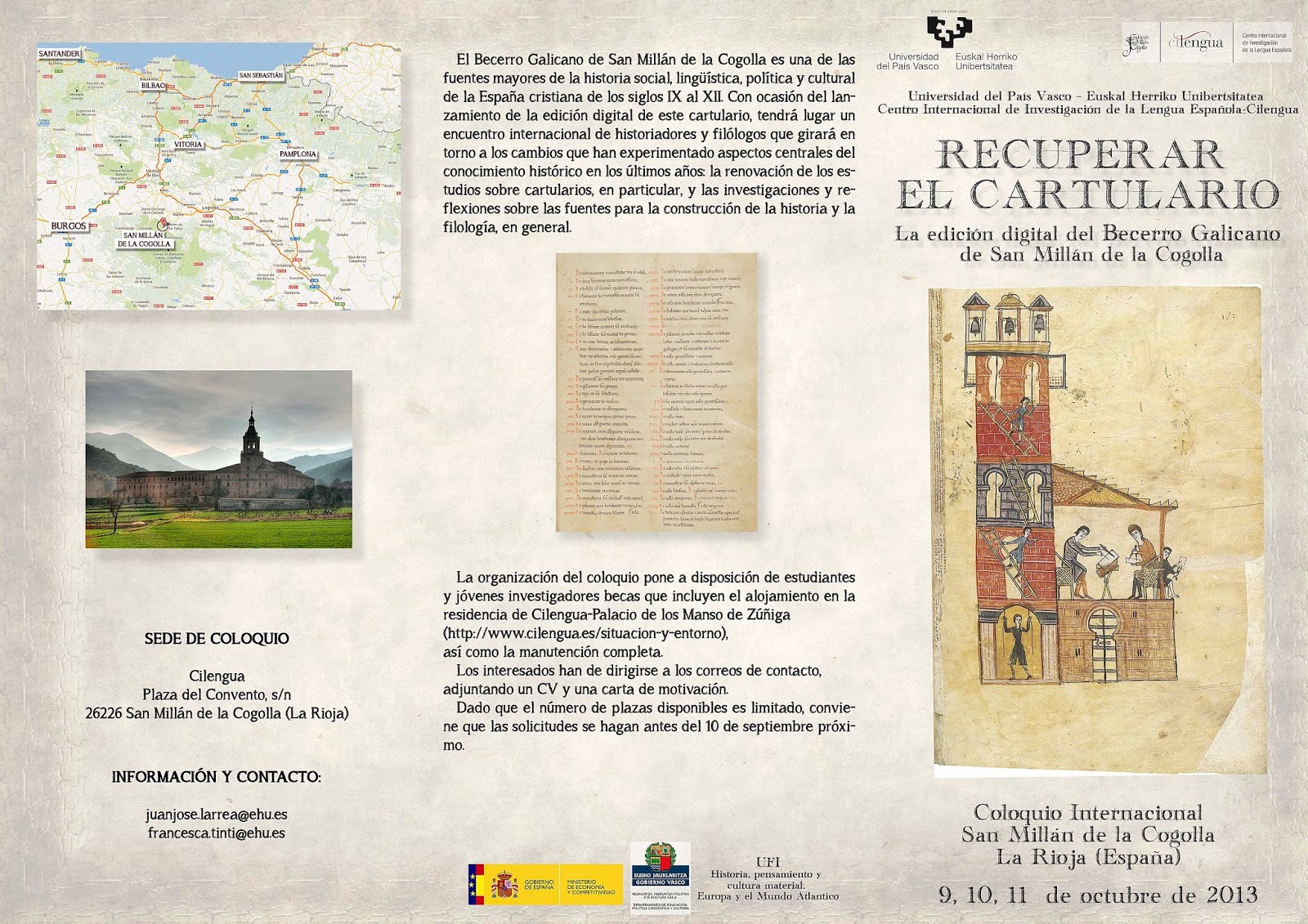 CARTULARIOS MEDIEVALES. Medieval Cartularies: 09/01/2013 - 10/01/2013