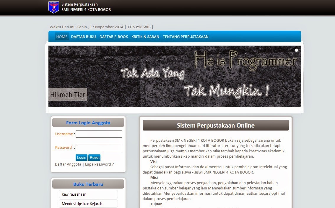 Aplikasi Website Perpustakaan Codeigniter | Jhon Net | IT Solution