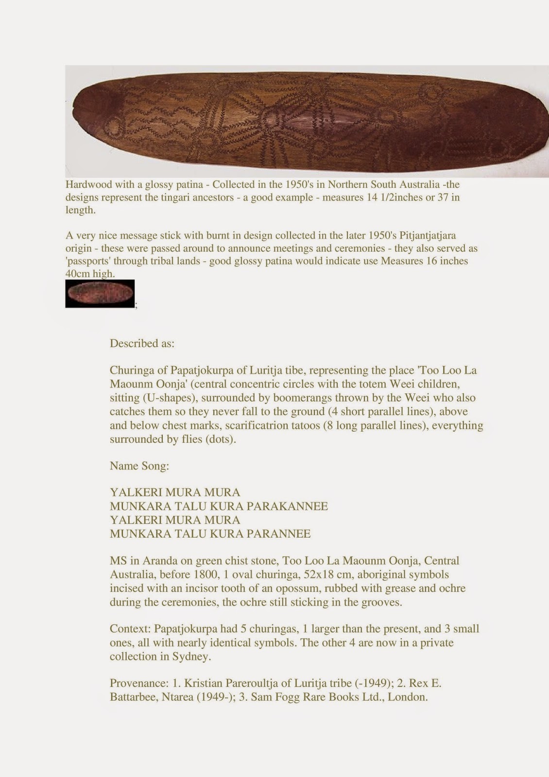 Trivial Art Tribal Art = TA-TA : The Churinga or Tjurunga docs Part 1 ...