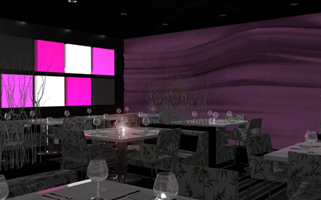 Beauty Houses: Purple Cafe Interior Designs Ideas