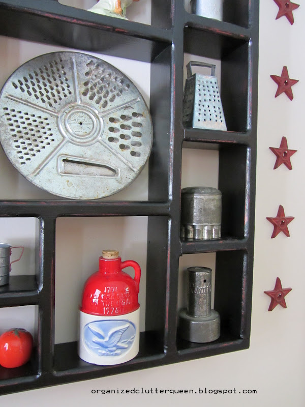 Red Kitchen Shadow Box Painted Black - Organized Clutter