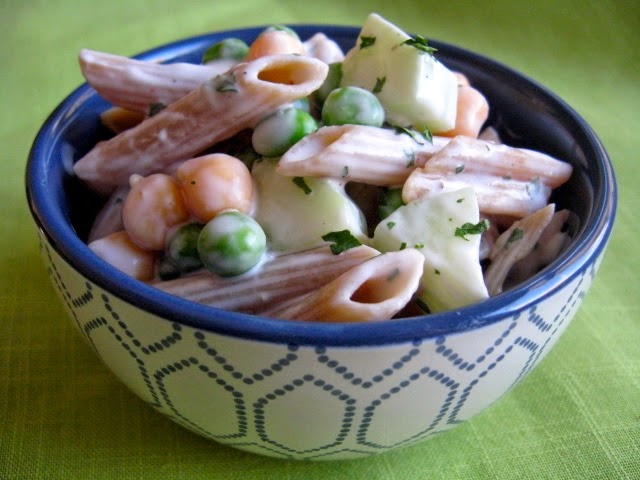 Home Cooked Vegan: Creamy Pasta Salad with Garbanzo Beans