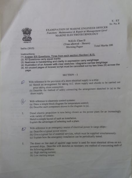 Electrical ⚡💡- MEO Class 2 Papers