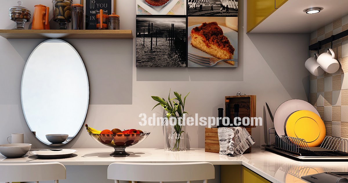 Sketchup scene: Very small kitchen