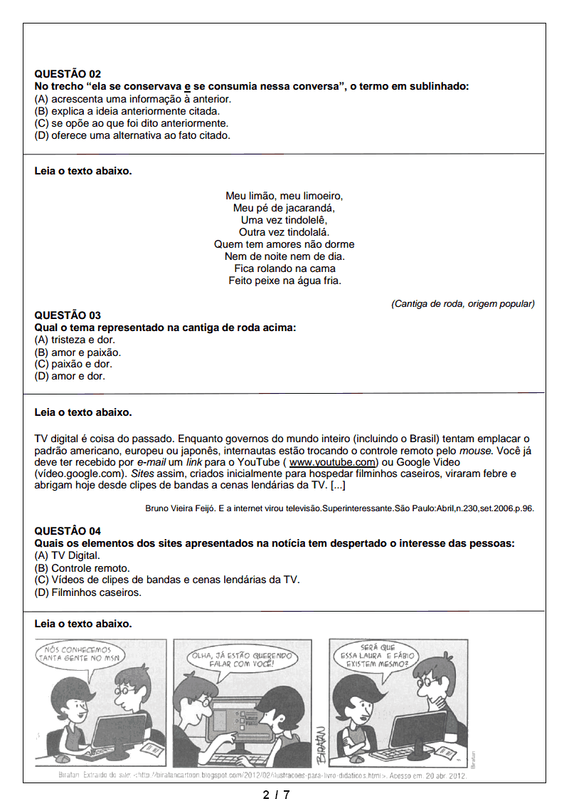 Exercicios De Portugues Do 7 Ano - NAZAEDU