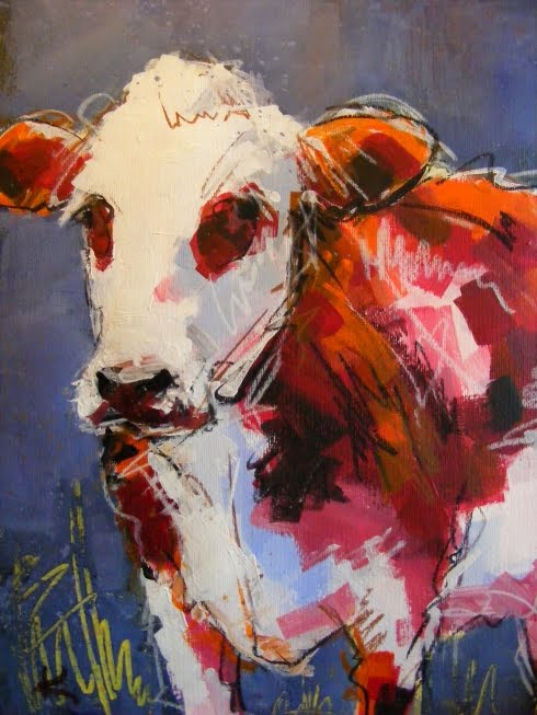 Original cow painting 'Ayrshire' | Paint with Acrylics & Mixed media