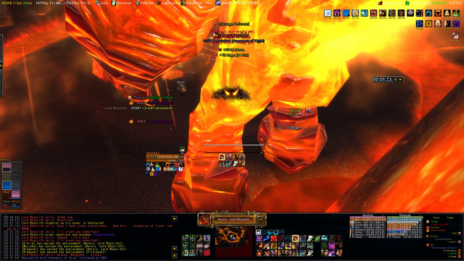xurge's wow journey: Heroic Firelands - Lord Rhyolith
